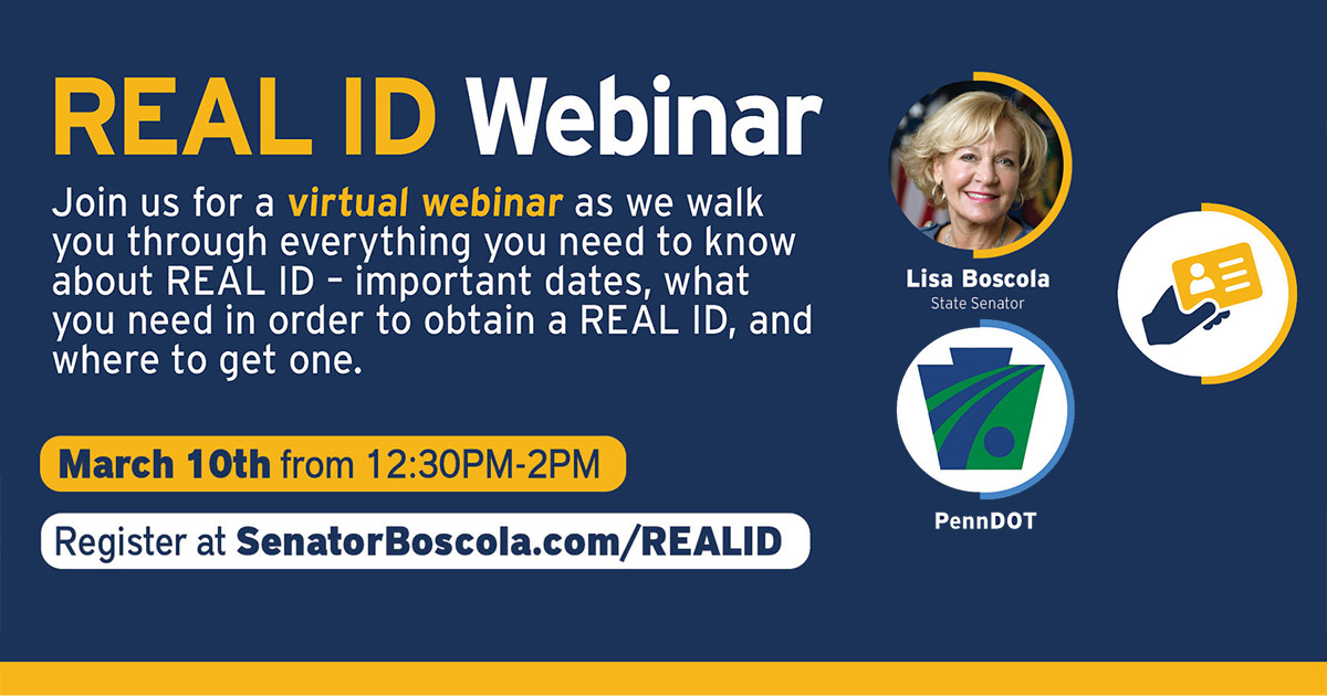 Real ID Webinar - Senator Lisa Boscola